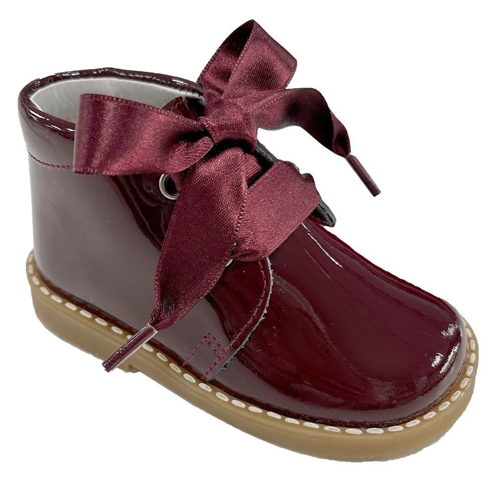 Andanines New Patent Leather Boot Burgandy – Liberty Rose Boutique