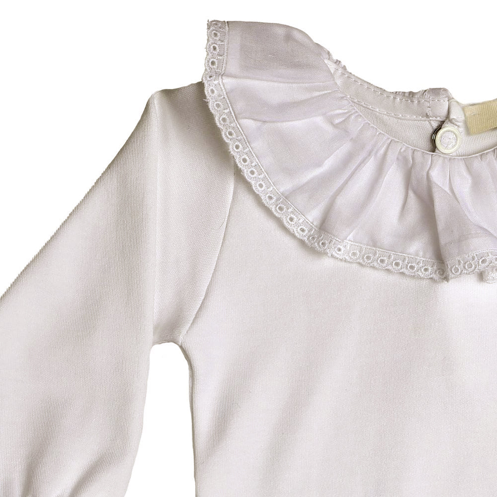 Baby Gi Frilly Collar and long Sleeve Body pearl – Liberty Rose Boutique