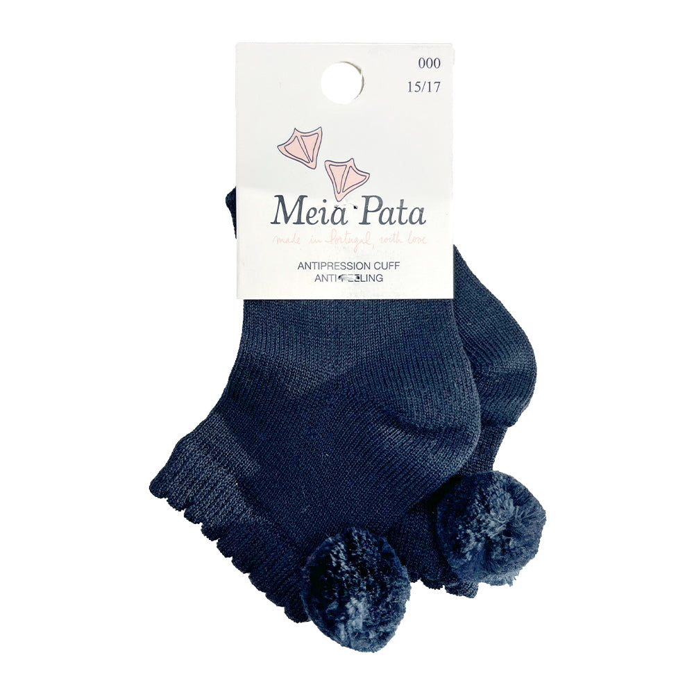 Meia Pata Ankle Pom Socks Navy – Liberty Rose Boutique